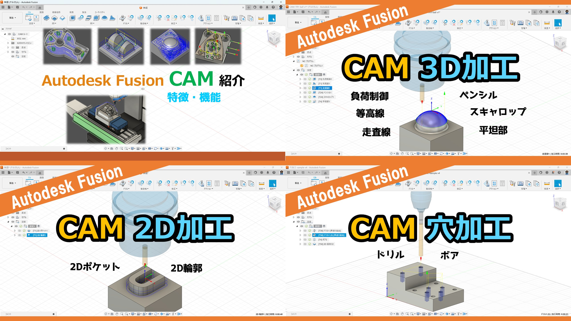 Autodesk Fusion CAM 特徴・機能紹介～3D加工、2D加工、穴加工 | テルえもん Autodesk Fusion 勉強部屋Ⅱ